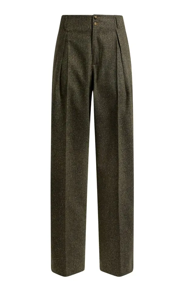 Etro Mid-rise Wool-blend Straight-leg Pants