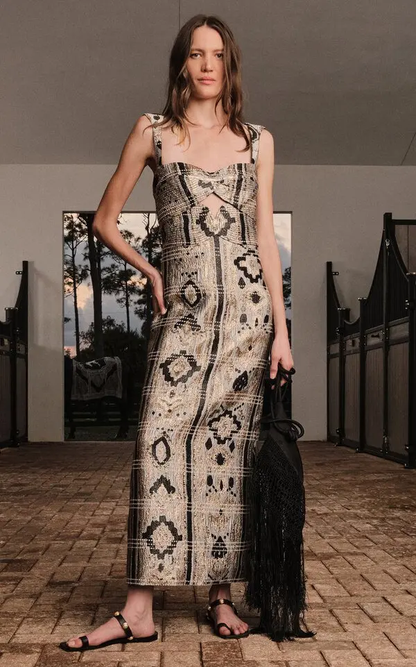 Johanna Ortiz Jacquard Tropicana Column Maxi Dress - Print