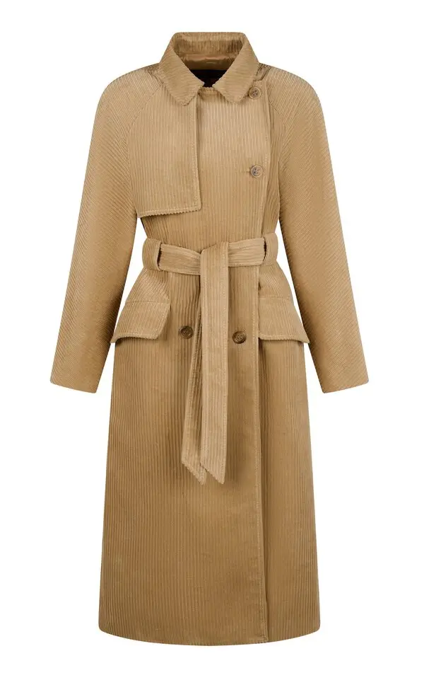 Martin Grant Double-breasted Corduroy Trench Coat