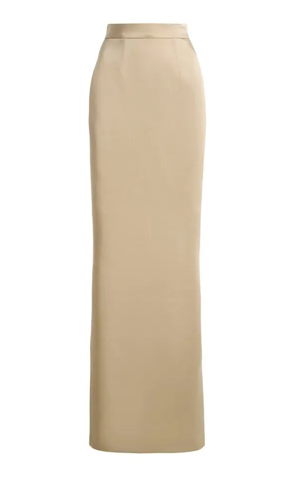 THE NEW ARRIVALS ILKYAZ OZEL Sirena Satin Maxi Skirt - Ivory