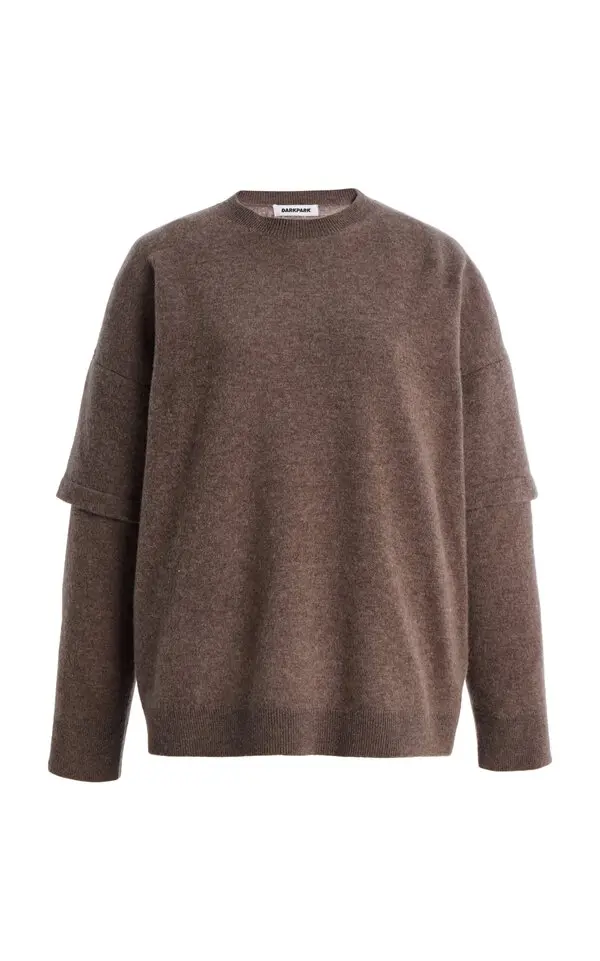DARKPARK Troy Double-sleeve Cashmere-wool Top - Brown