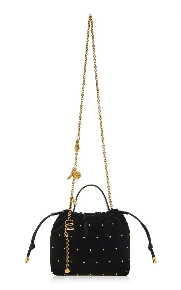 Chloé Studded Velvet Pouch
