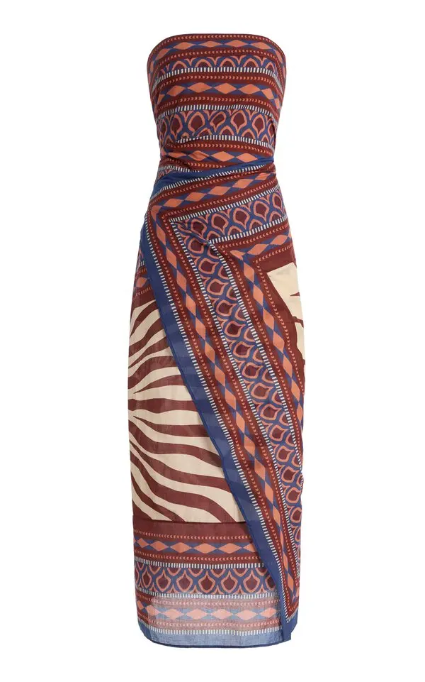Johanna Ortiz Paraiso Agreste Cotton Midi Dress - Multi