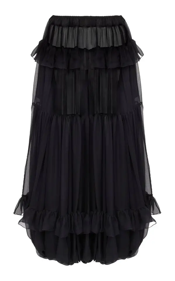 Chloé Fluid Pleated Silk Pants