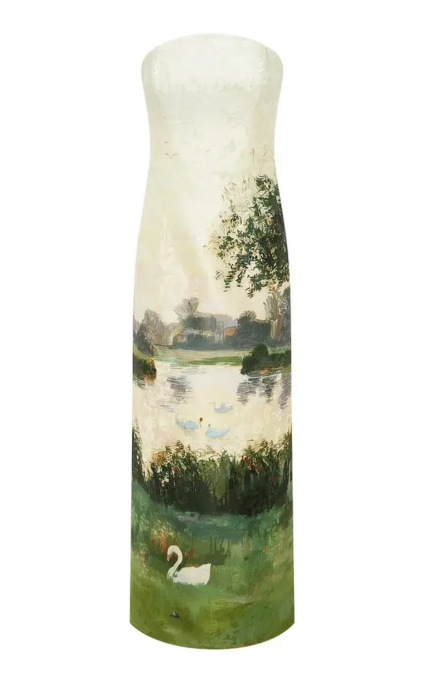 LEO LIN Ava Jacquard Bustier Maxi Dress - Print