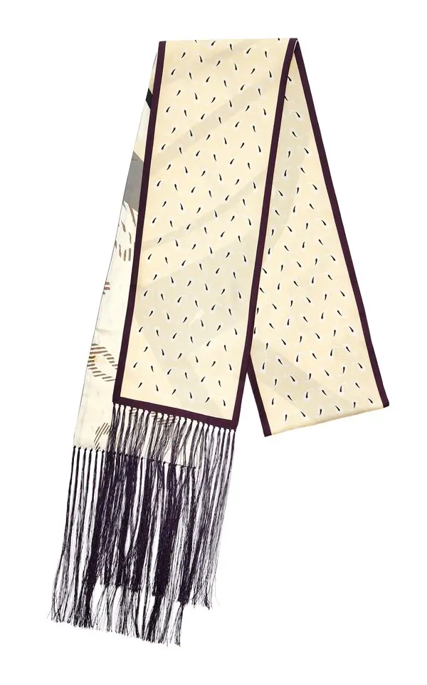 OTZIO Fringed Silk-twill Double Scarf