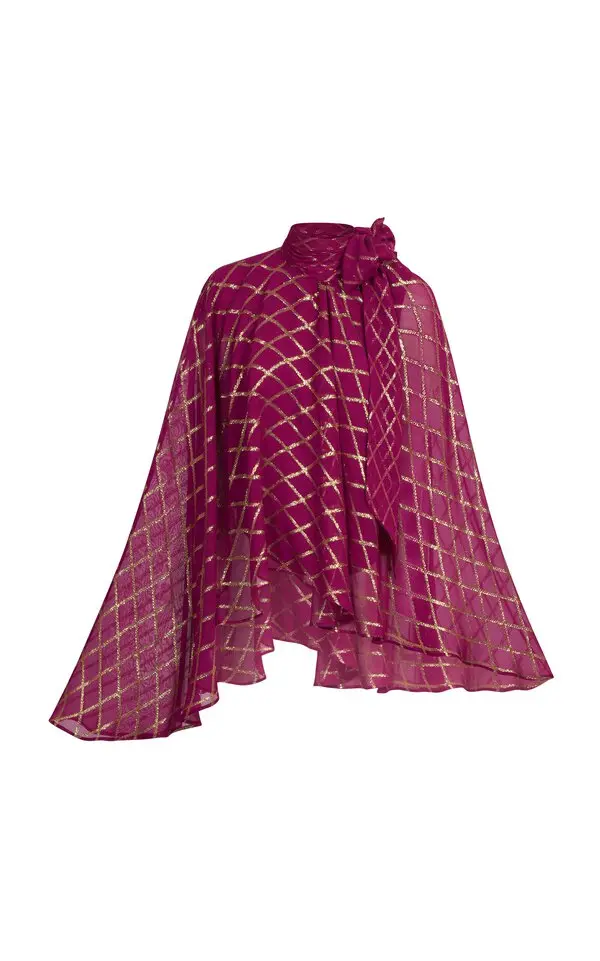 TALLER MARMO Stevie Geometric Print Silk-blend Blouse