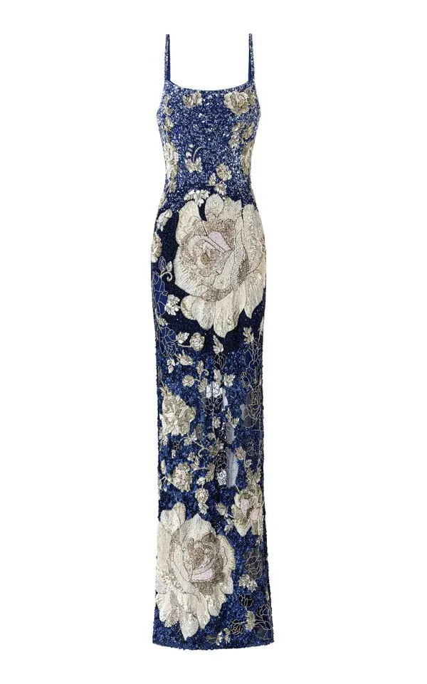 LA FUORI Velours De Minuit Maxi Dress