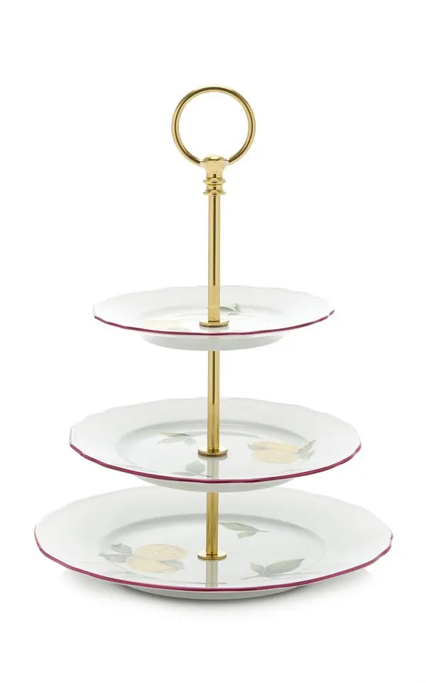 AUGARTEN WIEN Exclusive Botanica Citron Porcelain Petit Four Holder - Multi