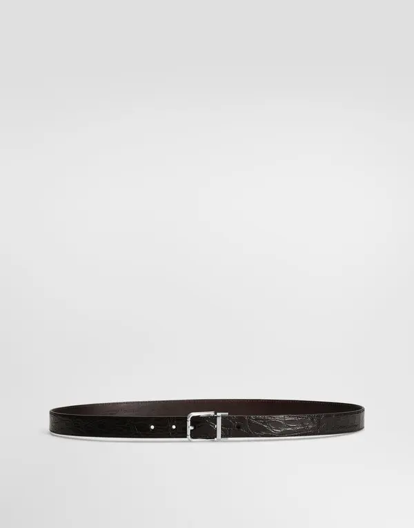 Dolce & Gabbana Caiman Belt Collection Brown