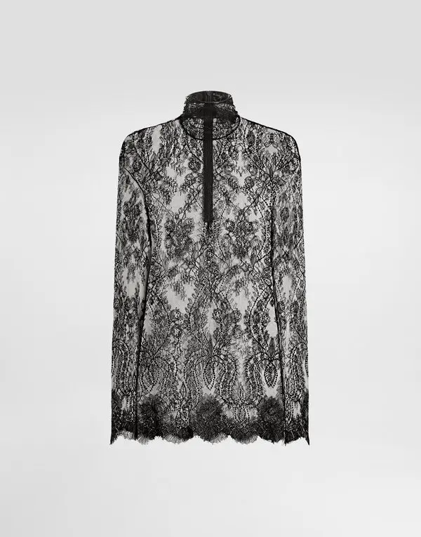 Dolce & Gabbana Chantilly Lace Top Collection - Black