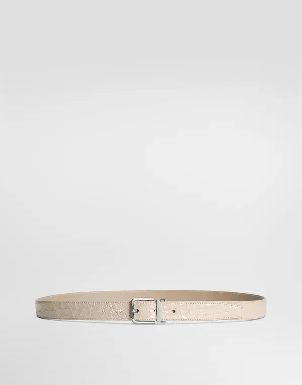 Dolce & Gabbana Caiman Belt Collection Beige