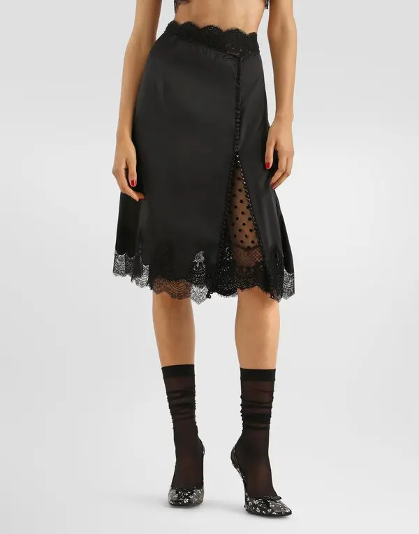 Dolce & Gabbana Satin Skirt Collection Silk