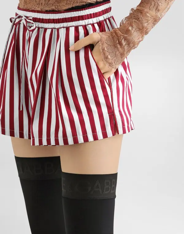 Dolce & Gabbana Striped Poplin Culottes Shorts Pants And Shorts Multi-colored
