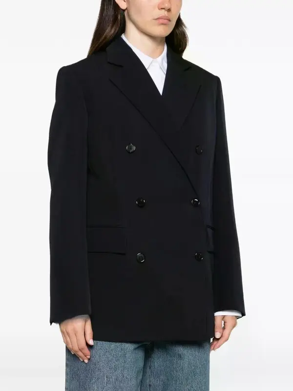 Loewe Double-breasted Knitted-collar Blazer