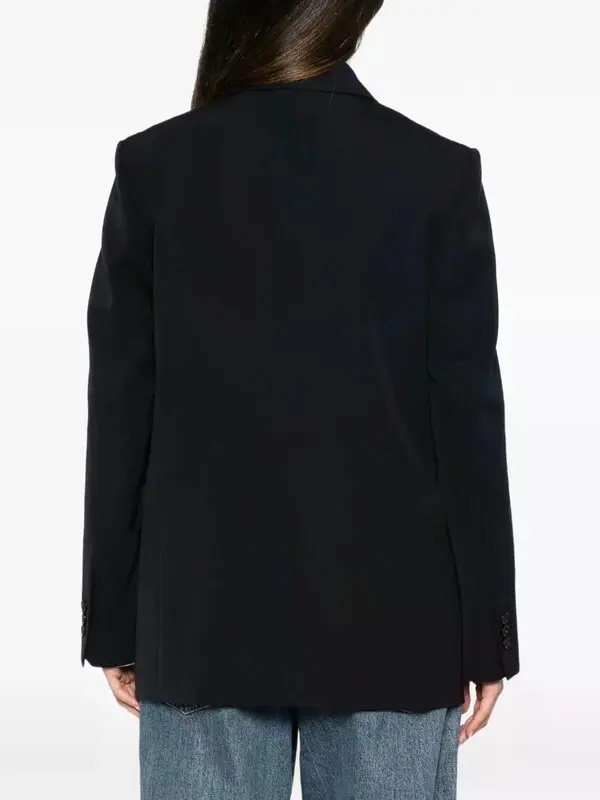 Loewe Double-breasted Knitted-collar Blazer