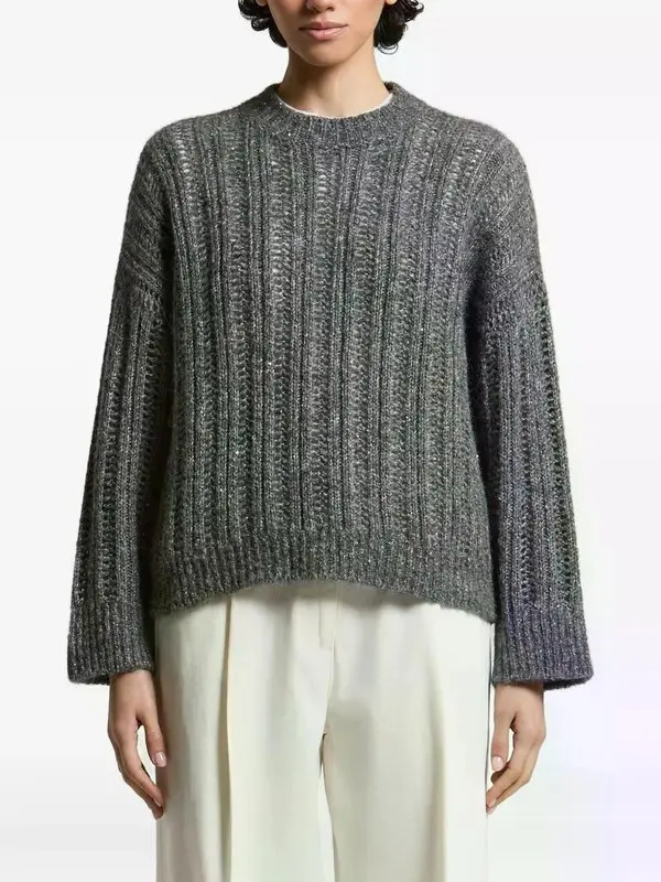 Peserico Sequin-embellished Ribbed-knit Sweater