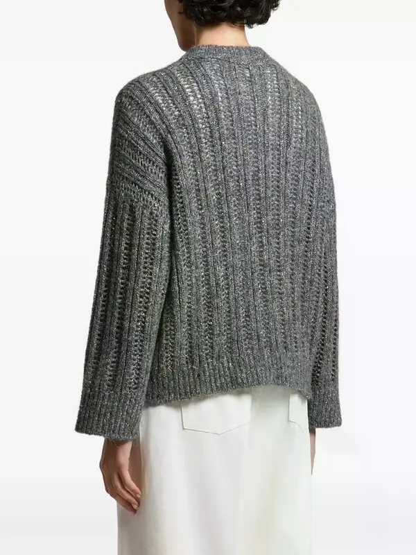 Peserico Sequin-embellished Ribbed-knit Sweater