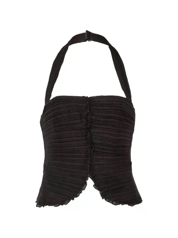 STOLEN STORES Plissé Halterneck Top