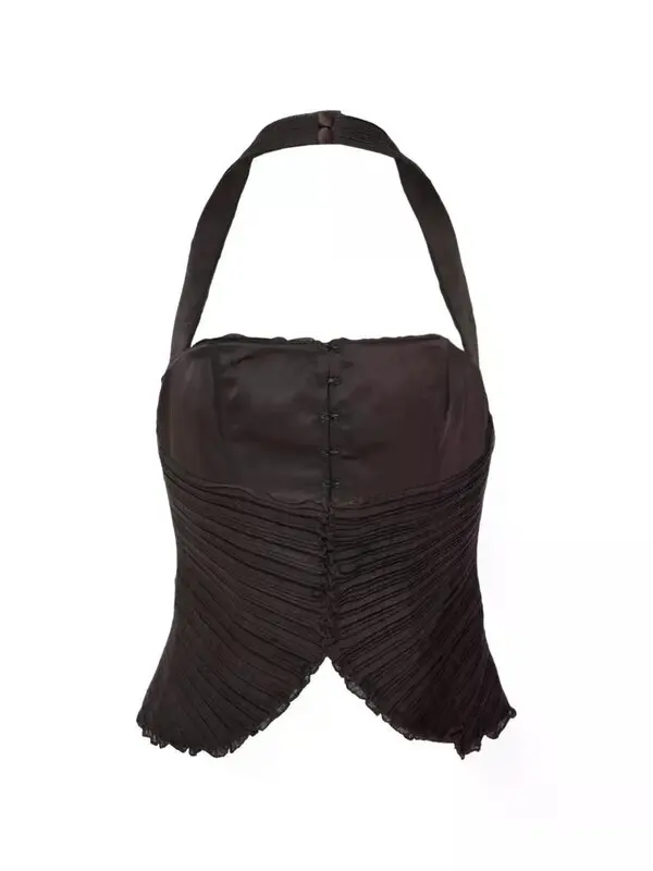 STOLEN STORES Plissé Halterneck Top
