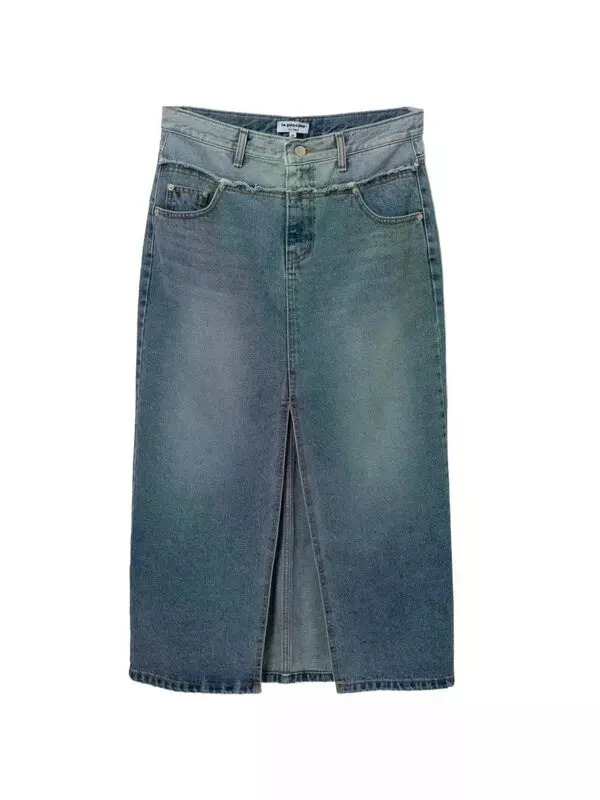 LA PISCINE Colour-block Denim Skirt