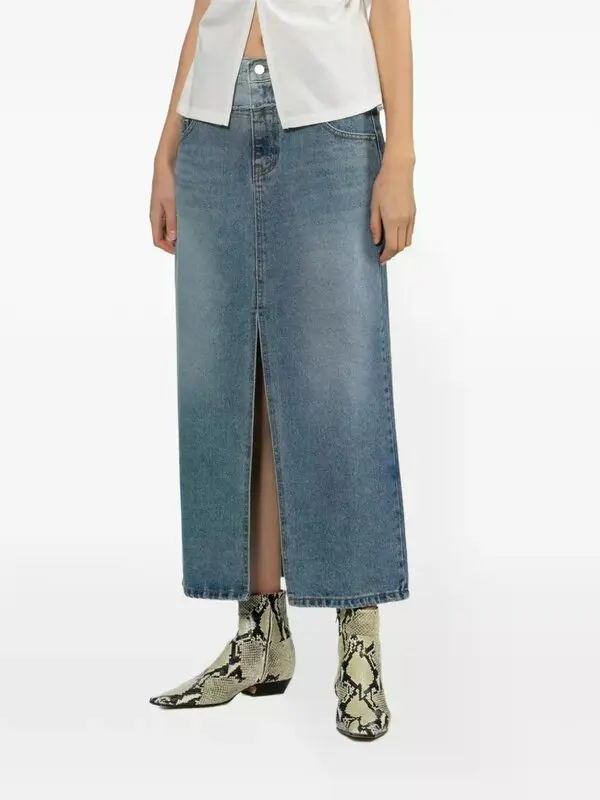 LA PISCINE Colour-block Denim Skirt