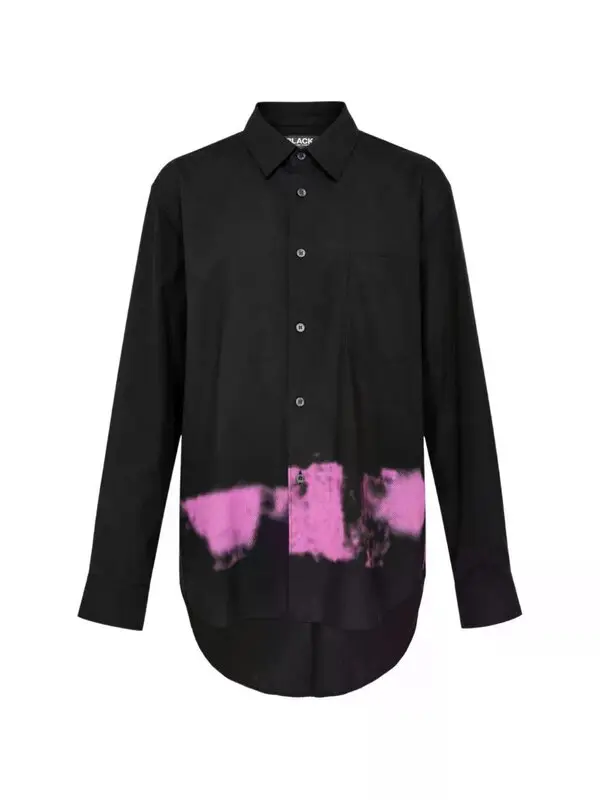 Comme Des Garçons Spray-print Long-sleeve Shirt - Black