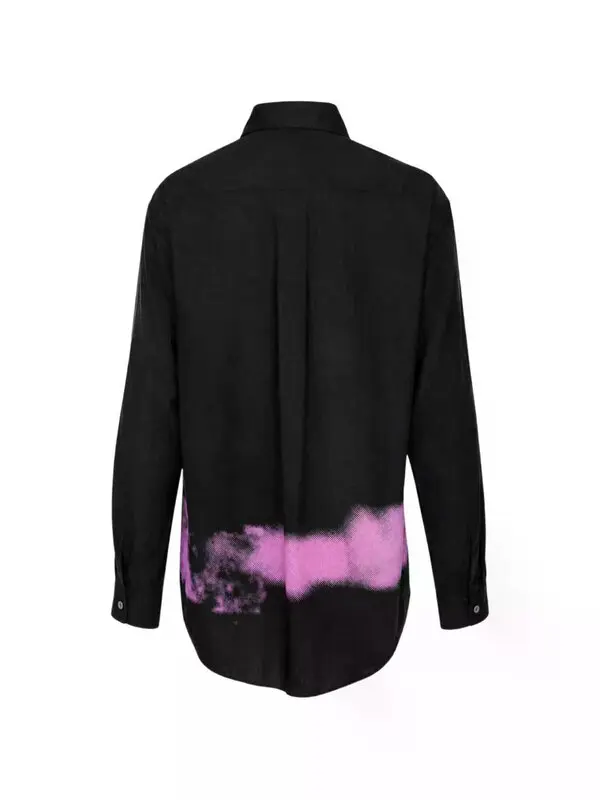 Comme Des Garçons Spray-print Long-sleeve Shirt