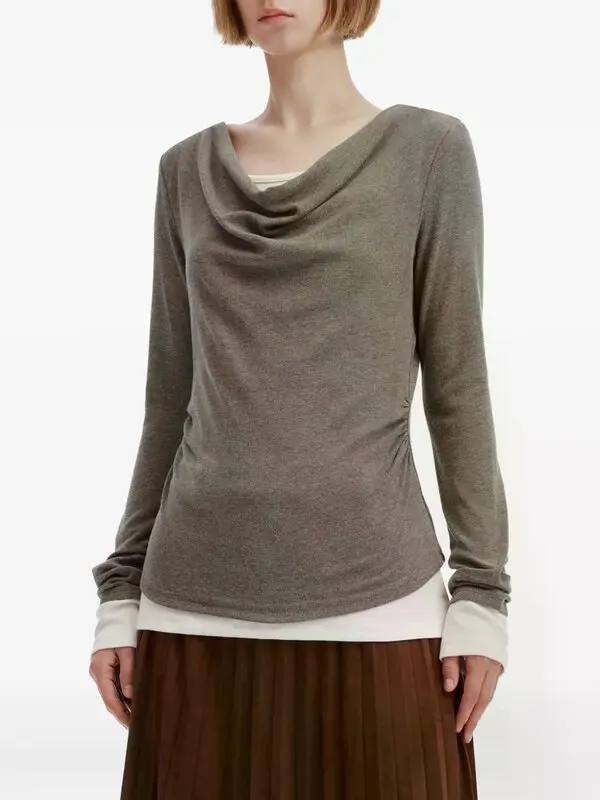 B+AB Cowl-neck Layered T-shirt