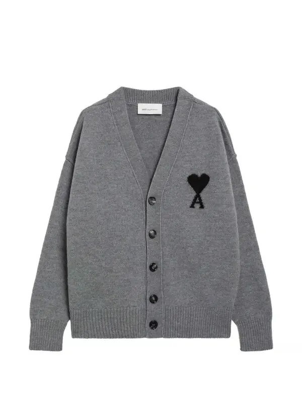 AMI Paris De Coeur V-neck Cardigan