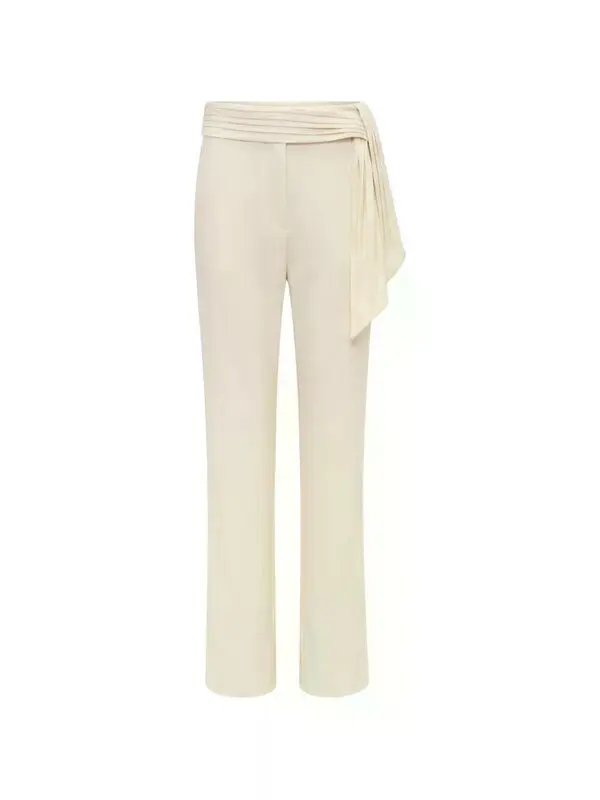 STOLEN STORES Kaia Pleated Asymmetric-waistband Trousers - Neutrals