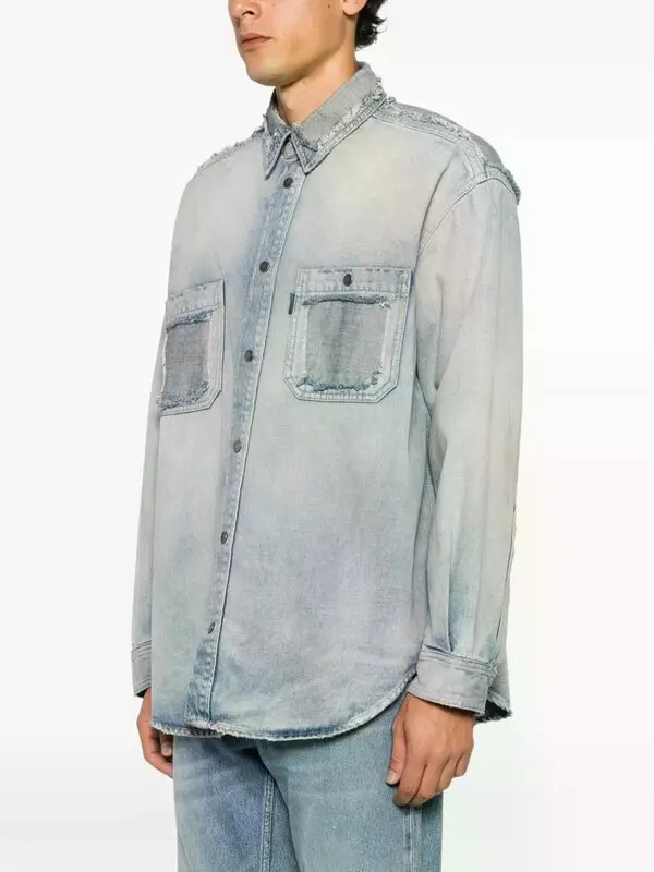 HAIKURE Nelson Distressed Patchwork Denim Shirt
