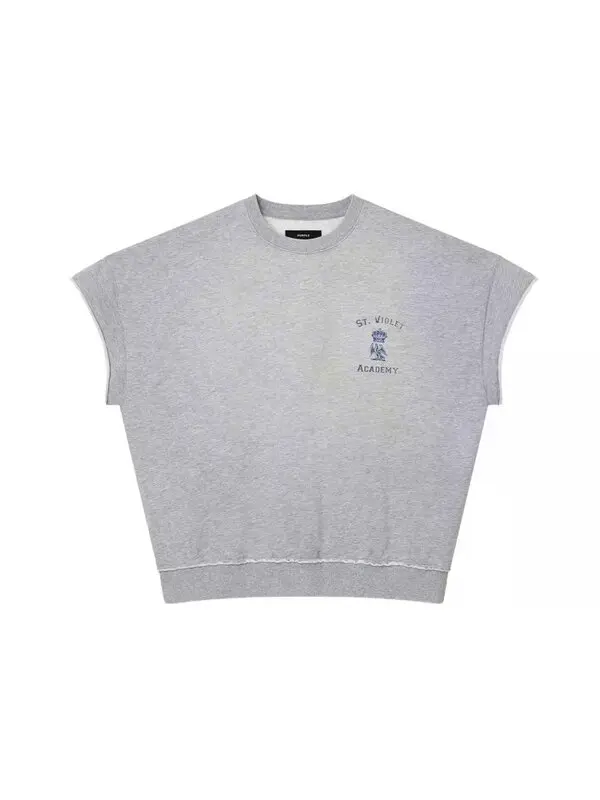 PURPLE BRAND St. Violet Logo-print Fleece T-shirt - Grey