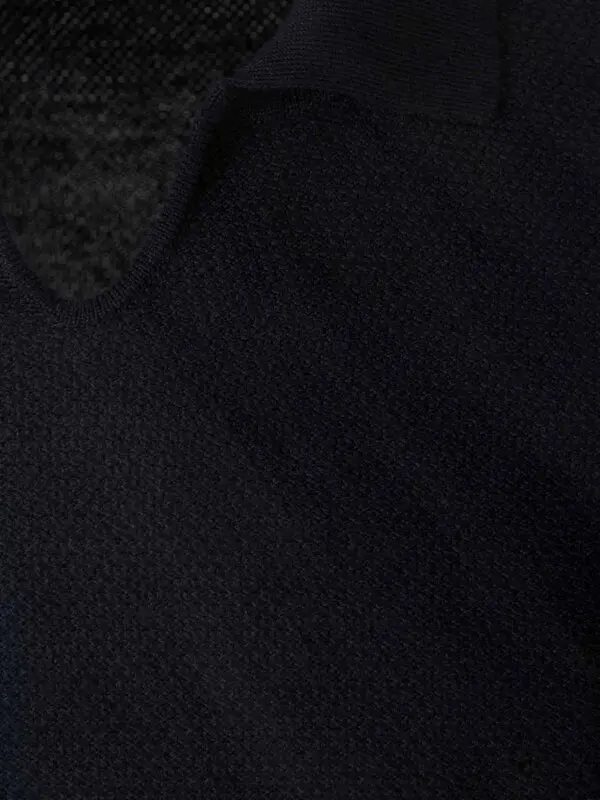 ZANONE Waffle-knit Spread-collar Polo Shirt