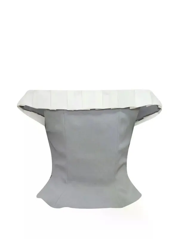 STOLEN STORES Bow-detail Pleated-trim Top