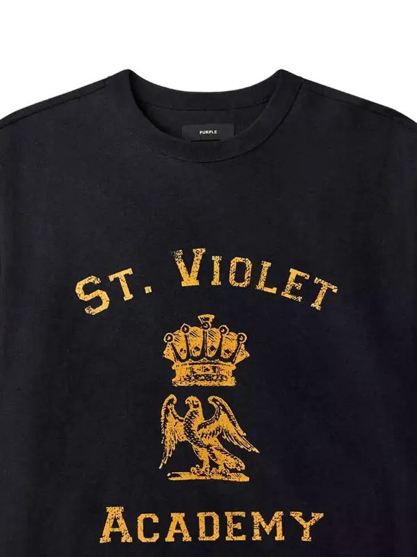 PURPLE BRAND St. Violet Graphic-print Jersey T-shirt - Black
