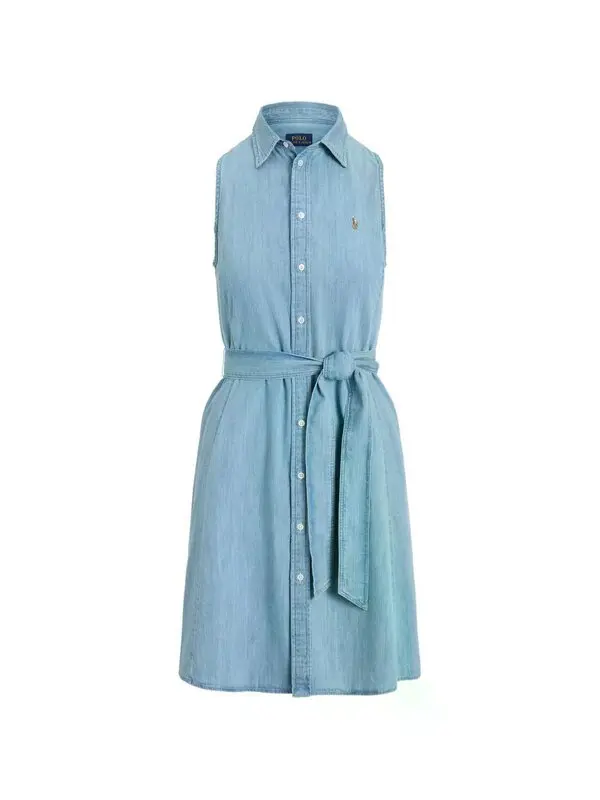 Polo Ralph Lauren Sleeveless Belted Mini Dress - Blue