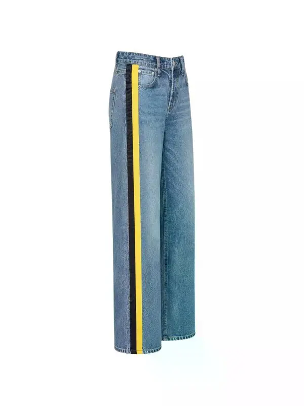 Rag & Bone Rb Miramar Sport Stripe Side-stripe Wide-leg Jeans
