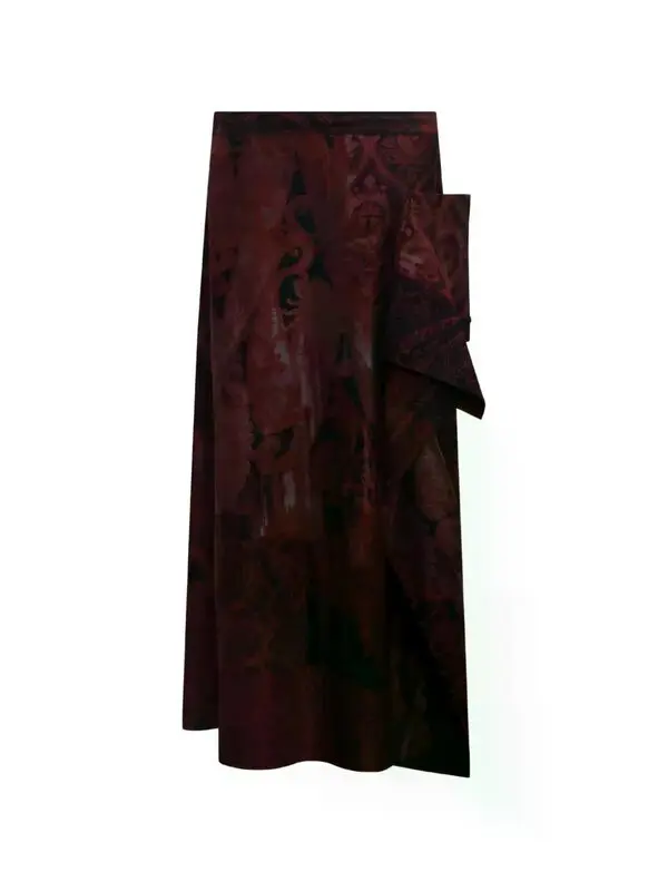 Y’s Paisley-print Draped Midi Skirt