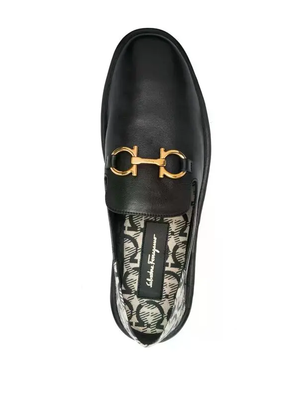 FERRAGAMO Gancini-print Panel Detail Loafers