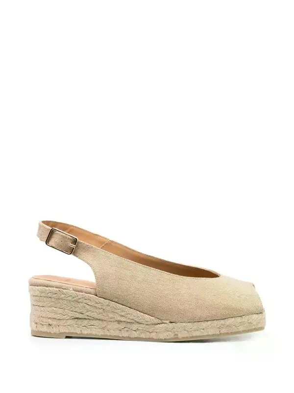 CastaÑer Dosalia Wedged Slingback Peep-toe Espadrilles - Neutrals