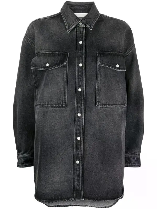 Palm Angels Logo-patch Denim Shirt