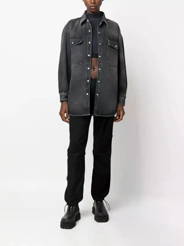 Palm Angels Logo-patch Denim Shirt