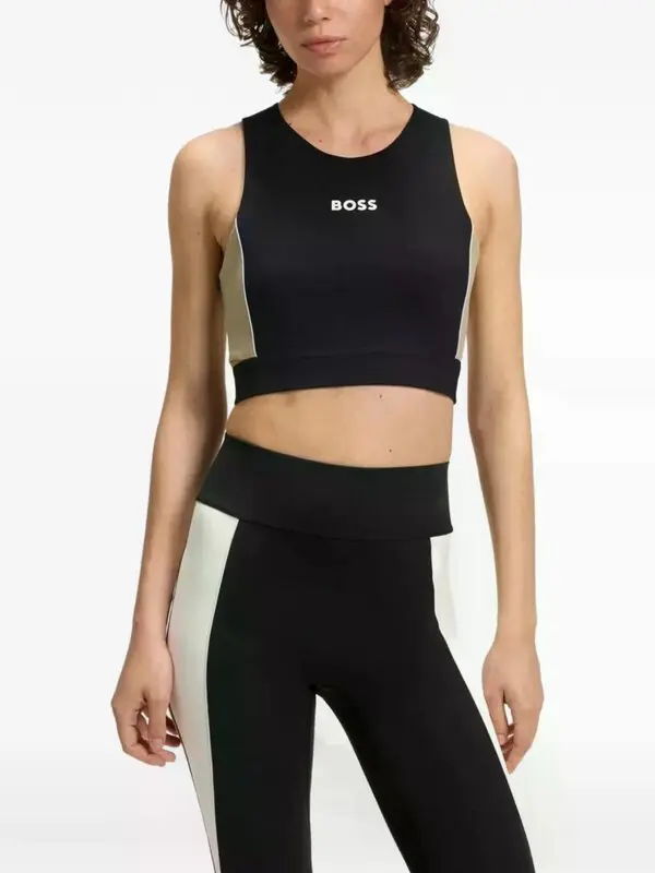 BOSS Logo-print Panelled Sports Bra