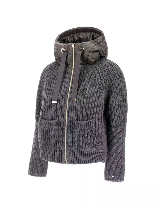 Herno Corncob-stitch Wool-knit Cardigan