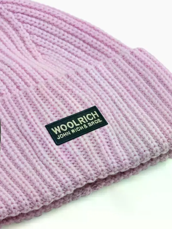 Woolrich Logo-patch Ribbed Beanie Hat