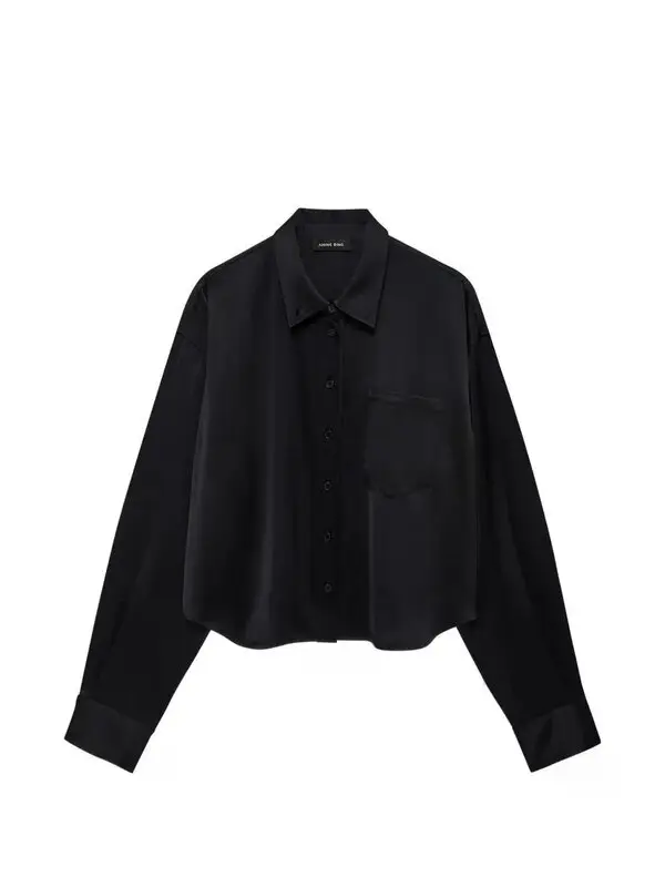 ANINE BING Scott Cropped Shirt