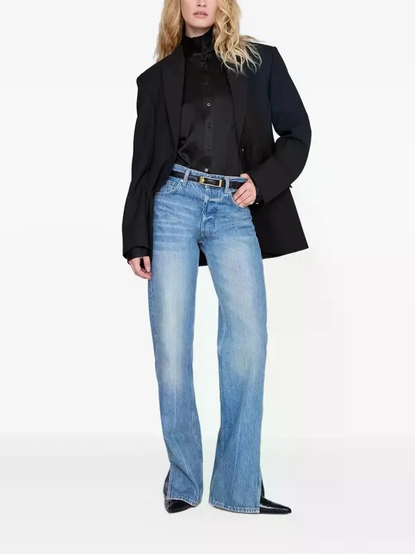 ANINE BING Scott Cropped Shirt