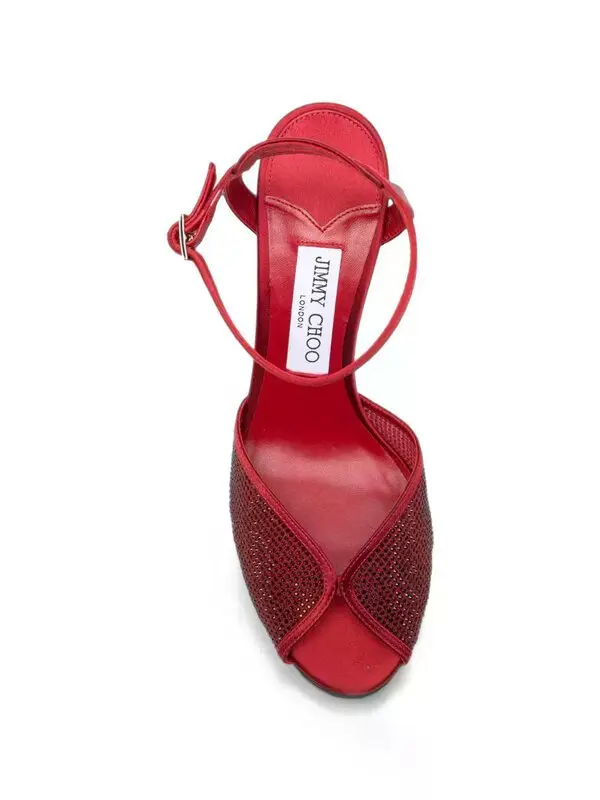 JIMMY CHOO Sacora Crystal-embellished Mesh Sandals