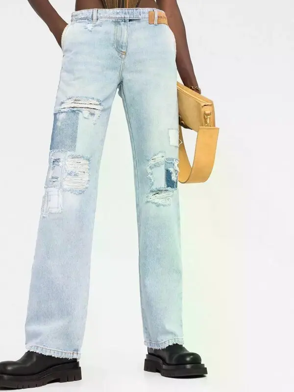 Palm Angels Ripped Straight-leg Jeans